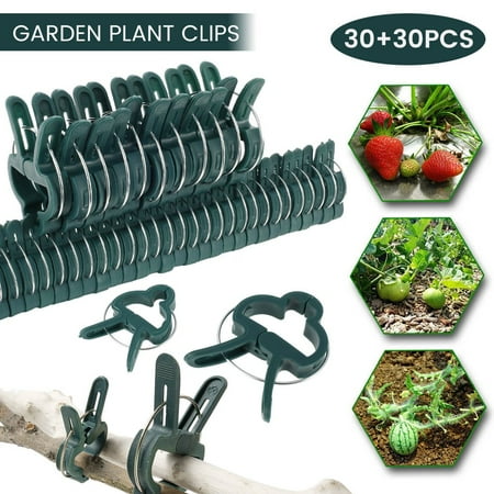 OUSITAID 60 Pcs Garden Plant Clips 2 Sizes Adjusting Plant Support ...