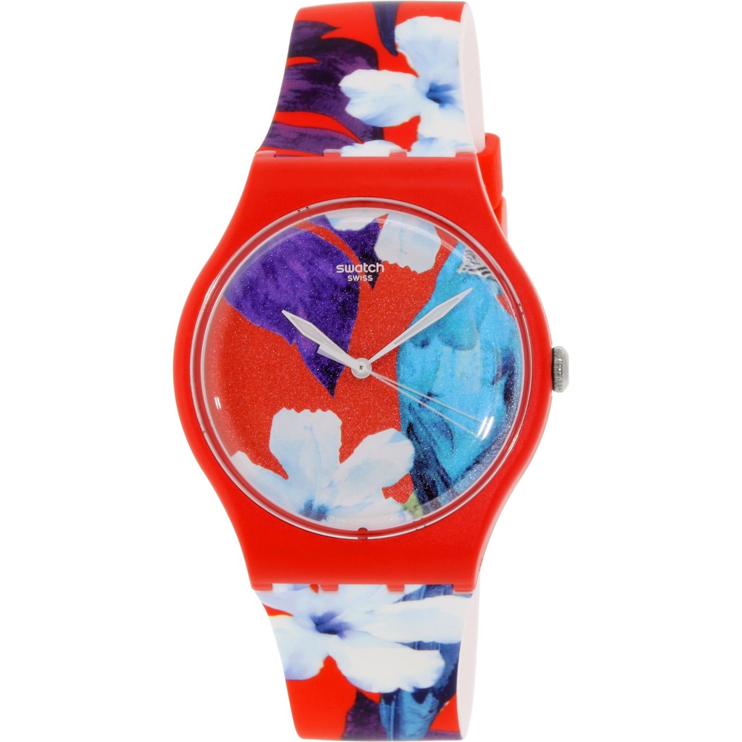 Swatch Women's Originals SUOR105 Red Silicone Swiss Quartz Watch ...