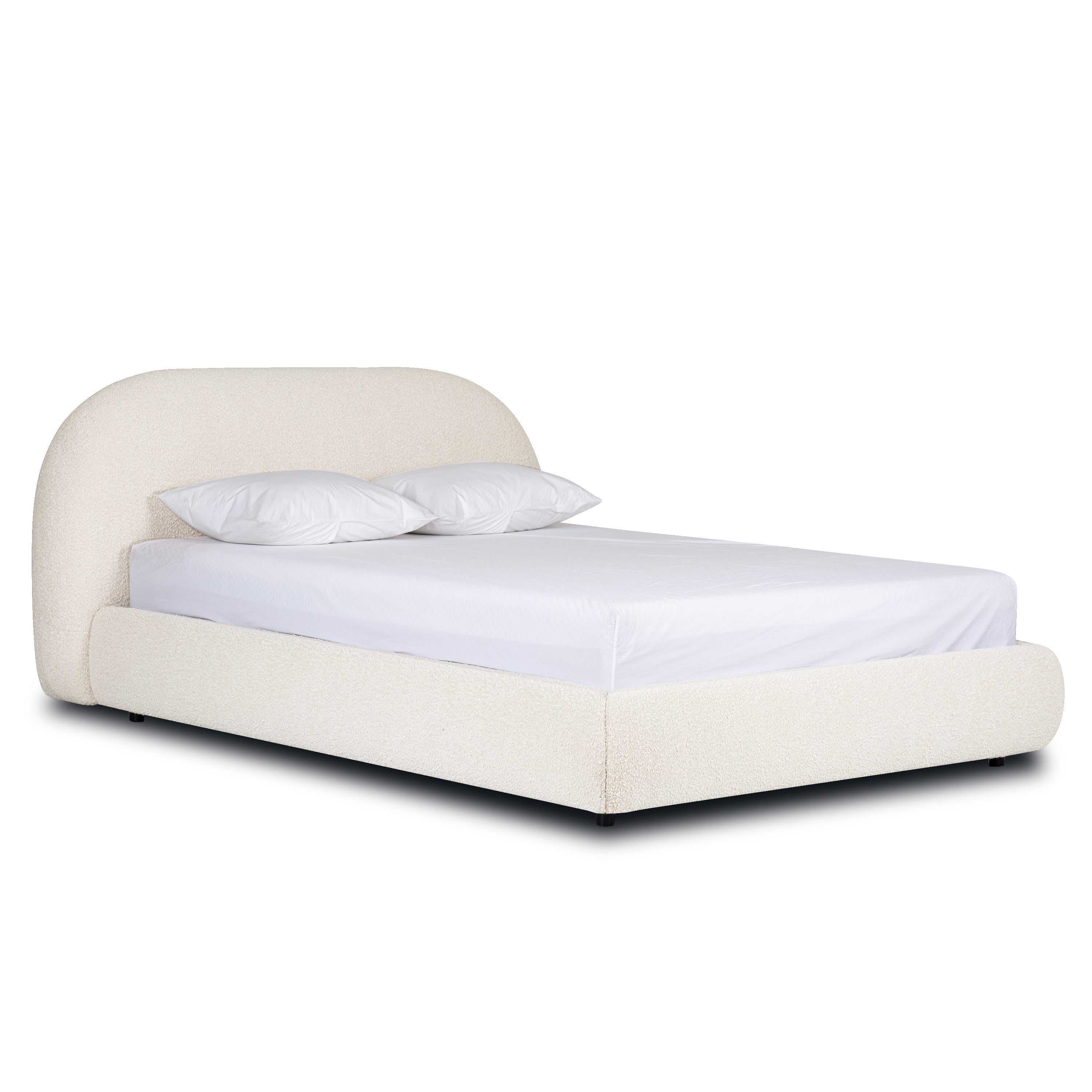 Poly and Bark Genoa Bed Crema White Boucle Polyester Blend - Walmart.com
