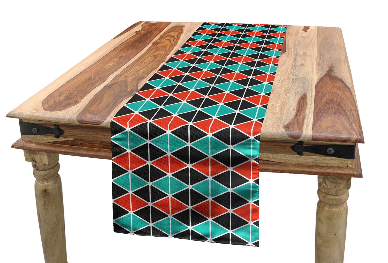 Geometric Table Runner, Zigzag Lines with Triangles and Hexagons ...
