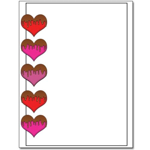 Chocolate Covered Hearts Letterhead Laser & Inkjet Printer Paper, 100 ...