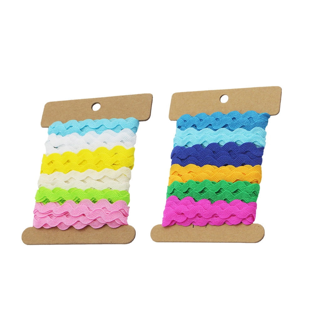 2 Roll 8mm DIY Clothing Accessories Six Colors Row Wavy Ribbon S Shape ...