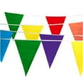 Colorful Birthday Bunting: 100' Multi Color Pennant Banner Flags Party ...