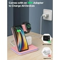 Wireless Charger, 3 in 1 Qi-Certified Fast Charging Stand Station Dock ...