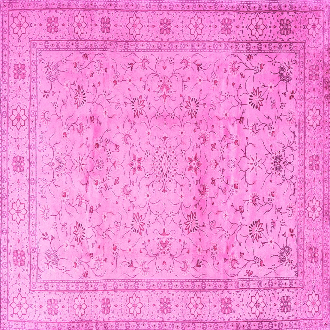 Ahgly Company Indoor Square Persian Pink Traditional Area Rugs, 6 ...