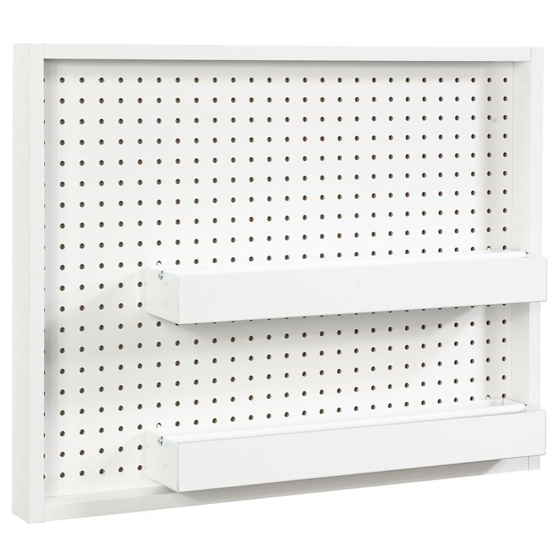 Pemberly Row Wall Mount Peg Board with Shelf in White - Walmart.com
