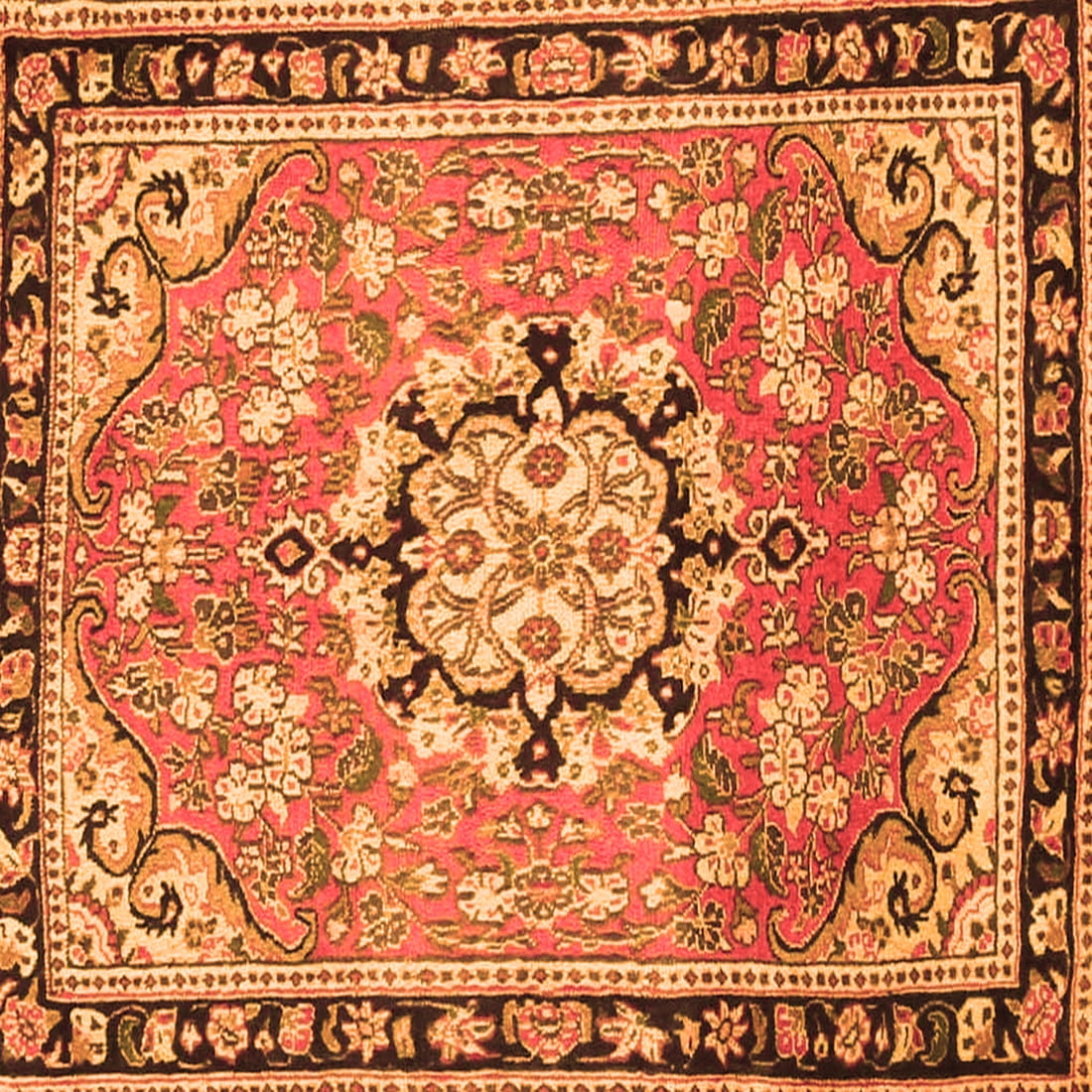 Ahgly Company Indoor Square Persian Orange Traditional Area Rugs, 4 ...