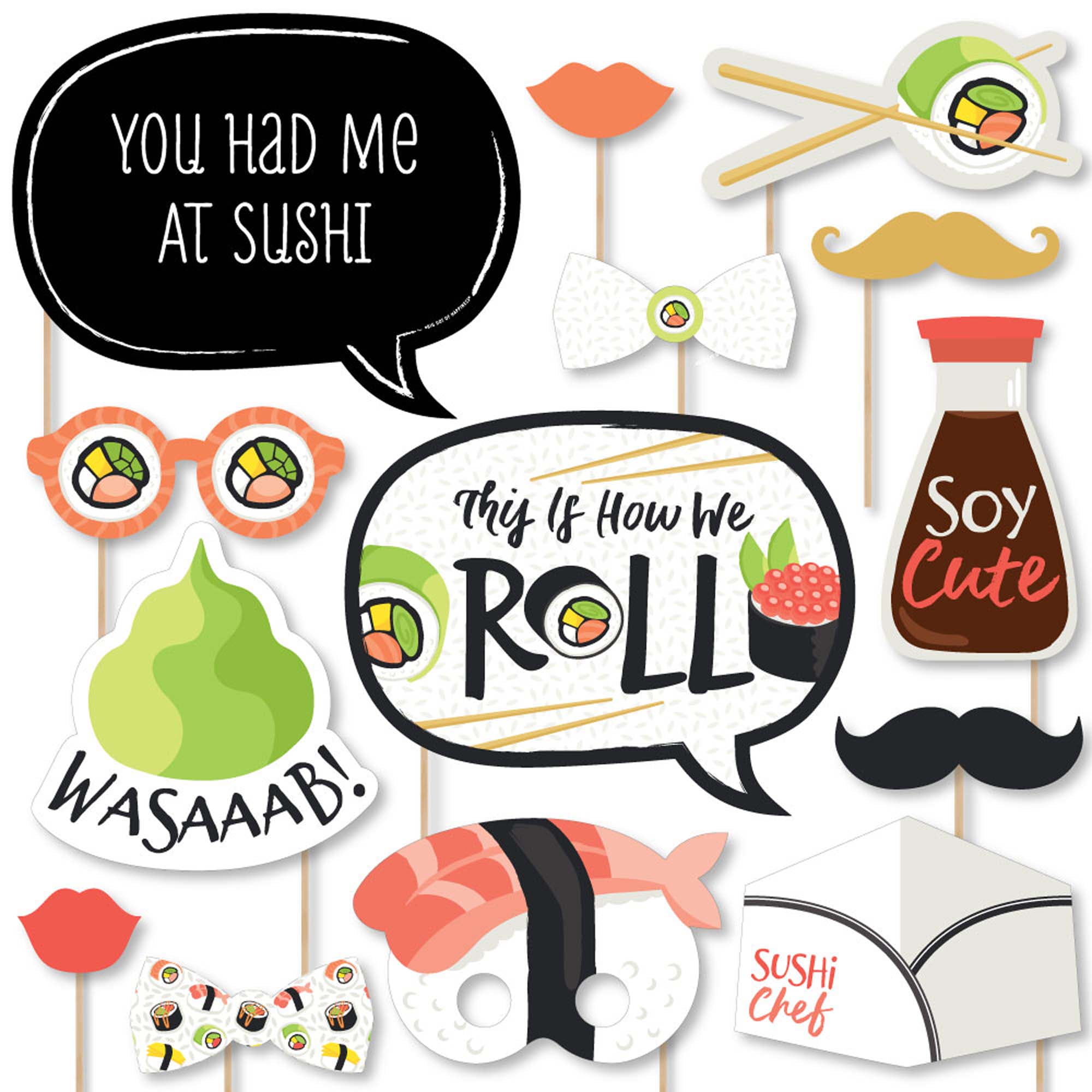 Big Dot of Happiness Let's Roll - Sushi - Japanese Party Photo Booth ...