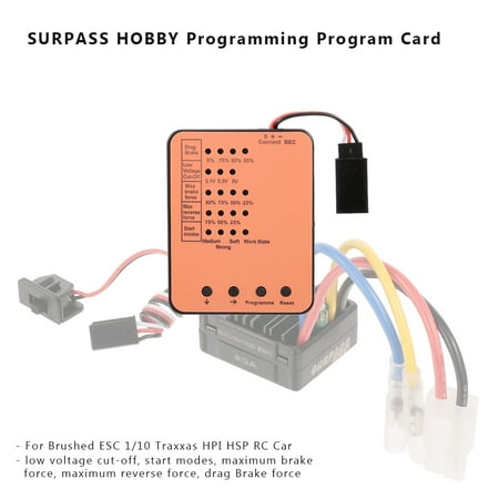 SURPASS HOBBY Programming Program Card for Brushed ESC 1/10 Traxxas HPI ...