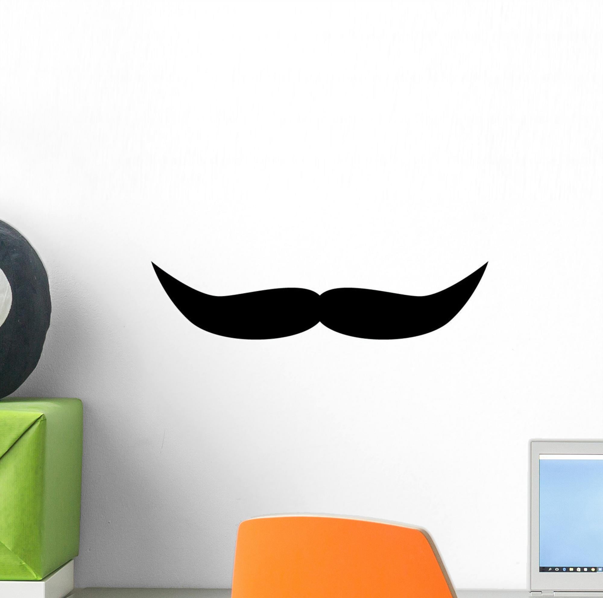 Slight Turn Silly Mustache Wall Decal Sticker by Wallmonkeys Peel and ...