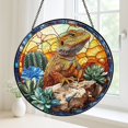 Desert Lizard Faux Stained Glass Window Decor, Artistic Suncatcher ...