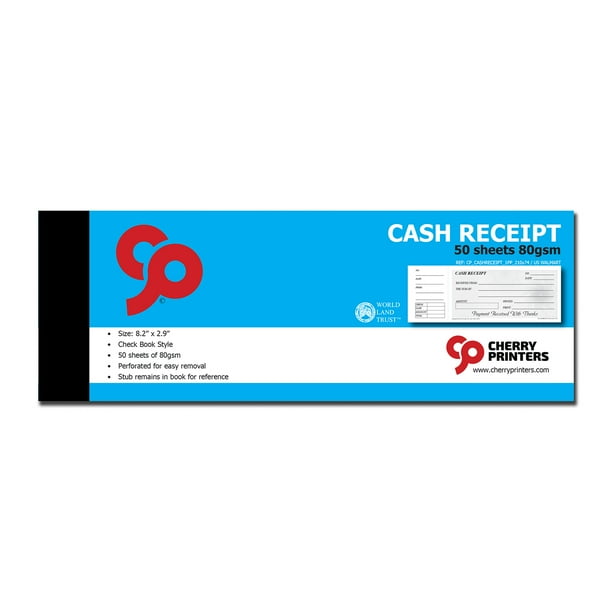 Cherry Printers | Cash Receipt Book | Check Book Style | Stub remains ...