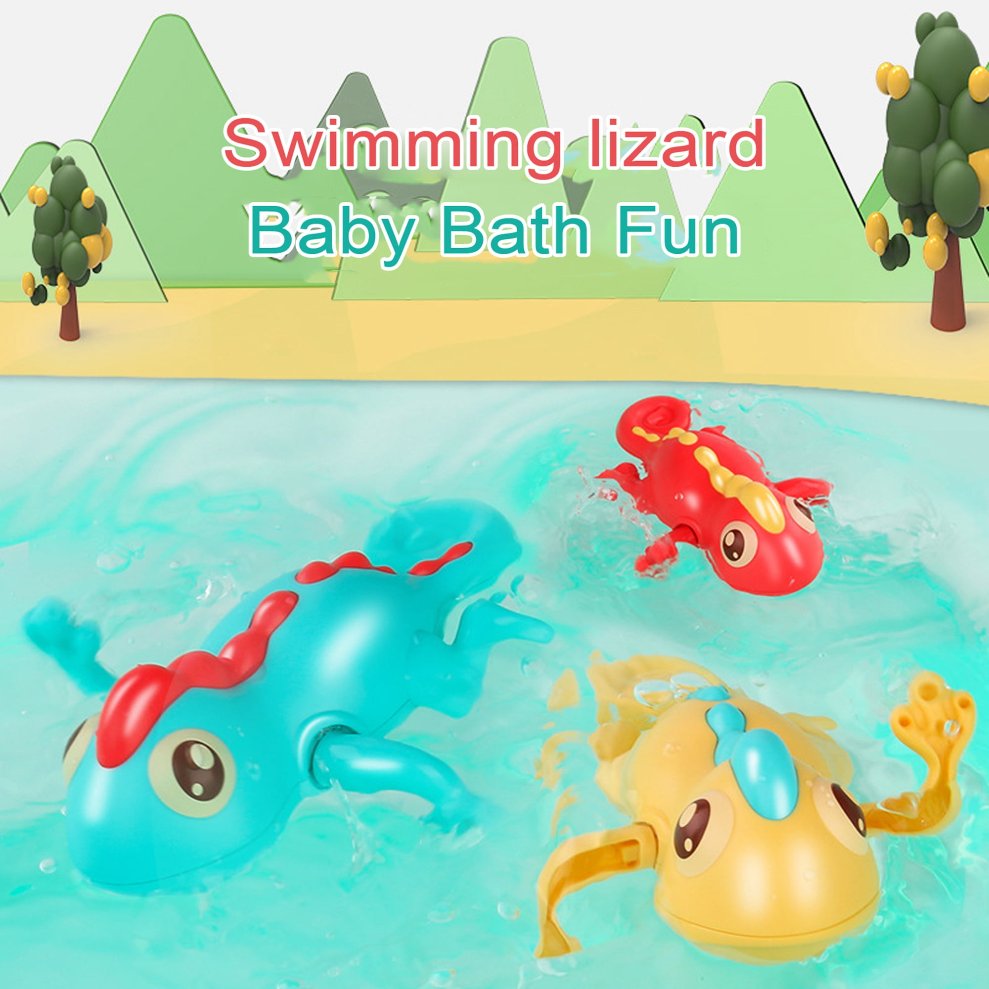 Buy Woshilaocai Bathroom Lizard Toy With Bright Colors Bottom Drain ...