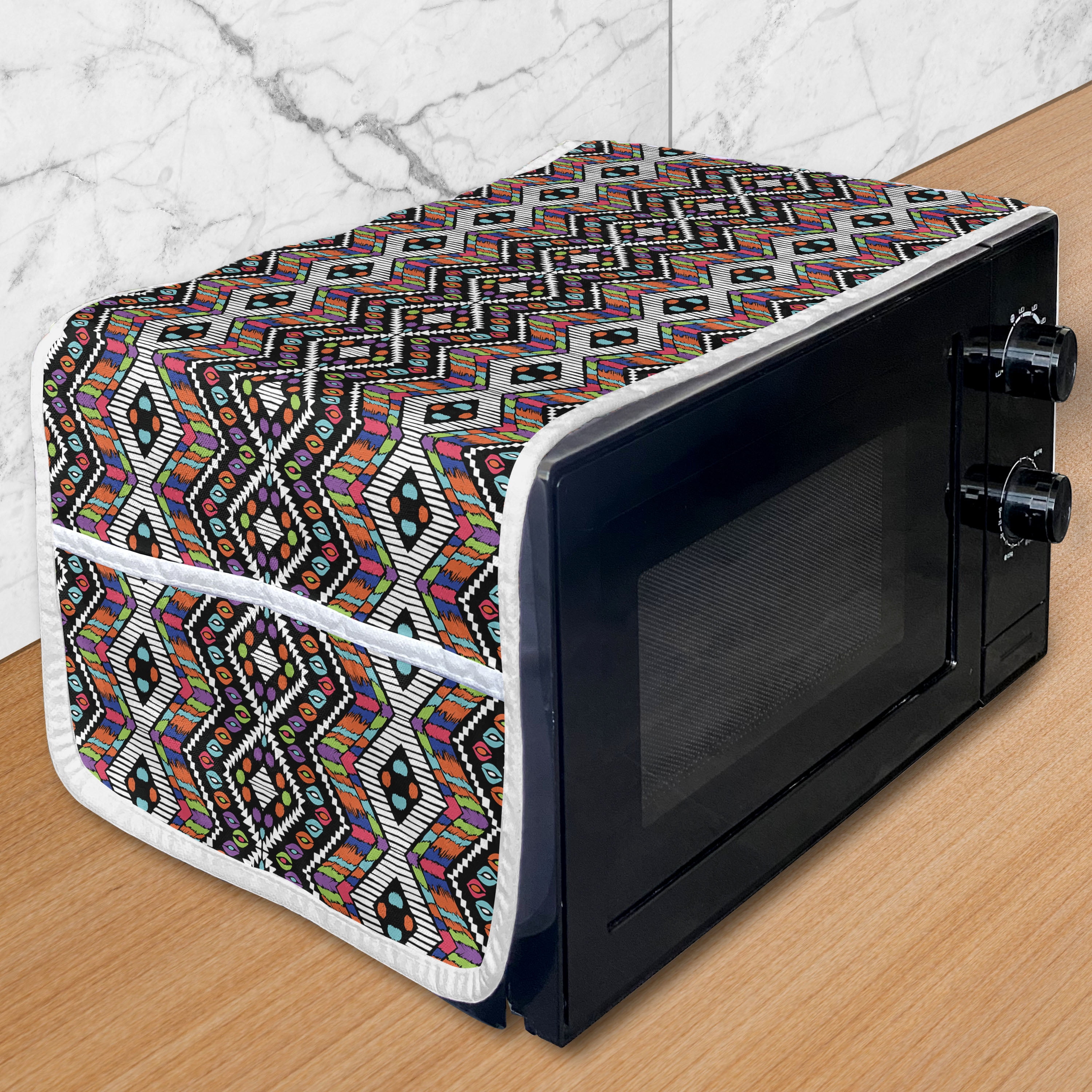 Bohemian Stripe Microwave Oven Cover, Psychedelic Tribal Art Stripes ...