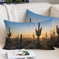 Silk Satin Pillowcase, Desert Cactus Sunset Rectangle Brushed Pillow ...