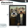 Stupell Industries American Gothic Pups Black Framed Floater Canvas ...