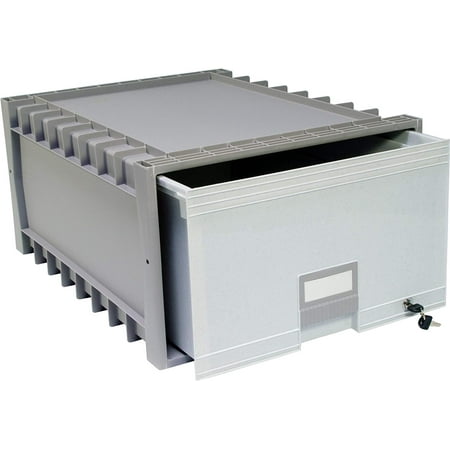 Plastic Archive Storage Box, Legal Size, 24-Inch Drawer, Gray | Walmart ...