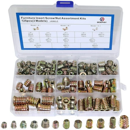 Zinc Alloy Furniture Wood Hex Socket Drive Threaded Insert Nut ...