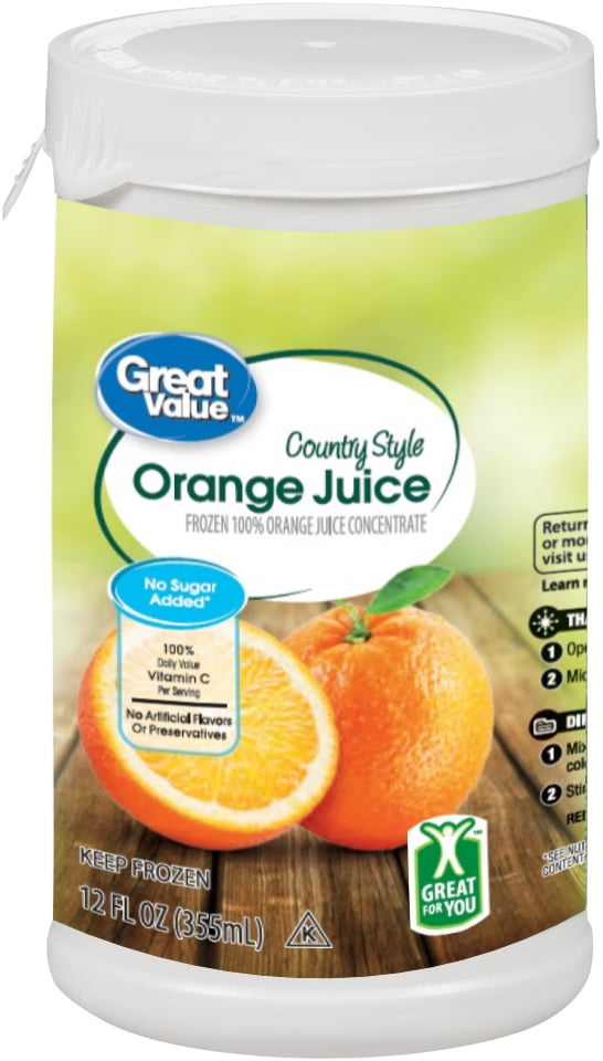 Great Value Country Style Orange Juice, Frozen, 12 fl oz - Walmart.com
