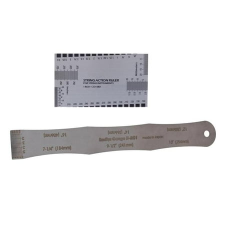 2 Pieces Stainless Steel String Action Ruler Radius Gauge Guitar ...