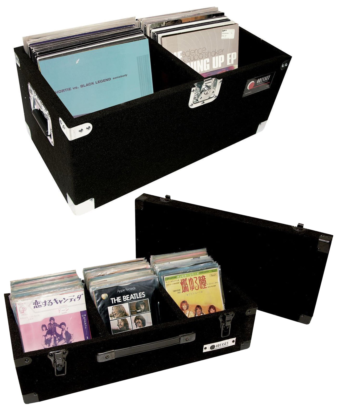 Odyssey CLP200P Carpeted Pro DJ Vinyl Record Case+CLP200P 45 RPM Record ...