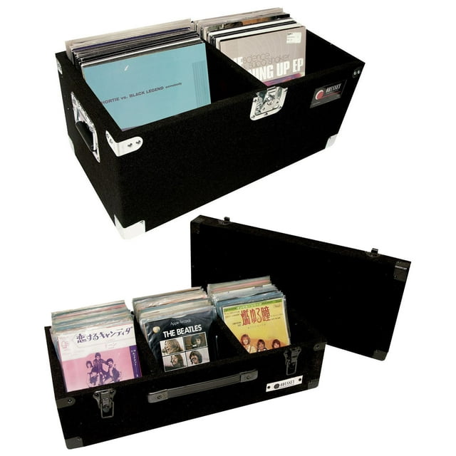 Odyssey CLP200P Carpeted Pro DJ Vinyl Record Case+CLP200P 45 RPM Record ...