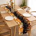 Thanksgiving Pumpkin Table Runner, Fall Harvest Farm Red Orange Maple ...