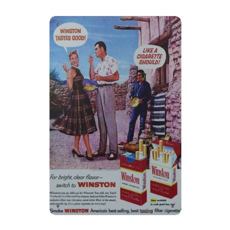 winston cigarette metal tin sign vintage style reproduction 12 x 8 ...