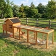 Large Chicken Coop with Run and Nest Box & Removable Tray, Hen House ...