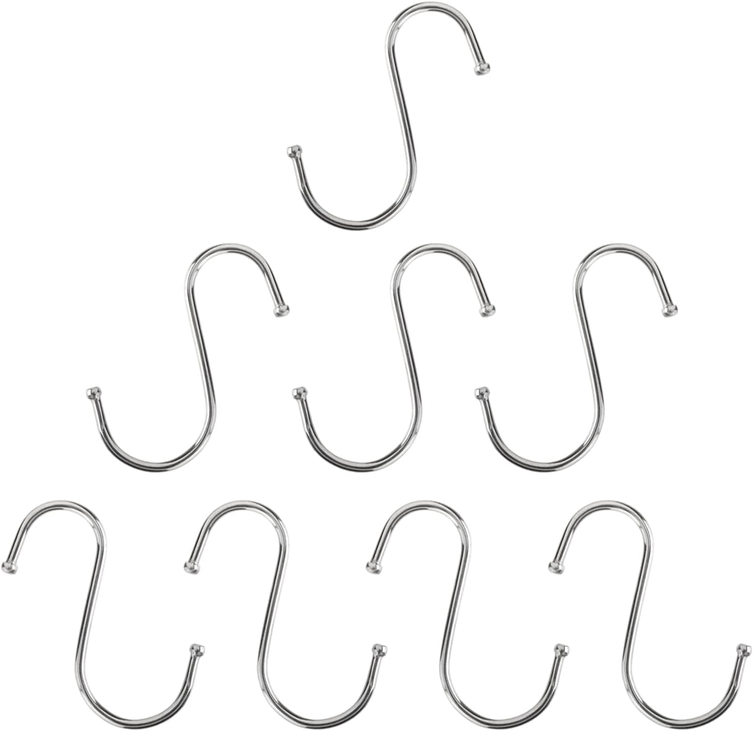 Stainless Steel S Hooks,80mm/3.15" Silver S Shaped Hook Hangers for ...