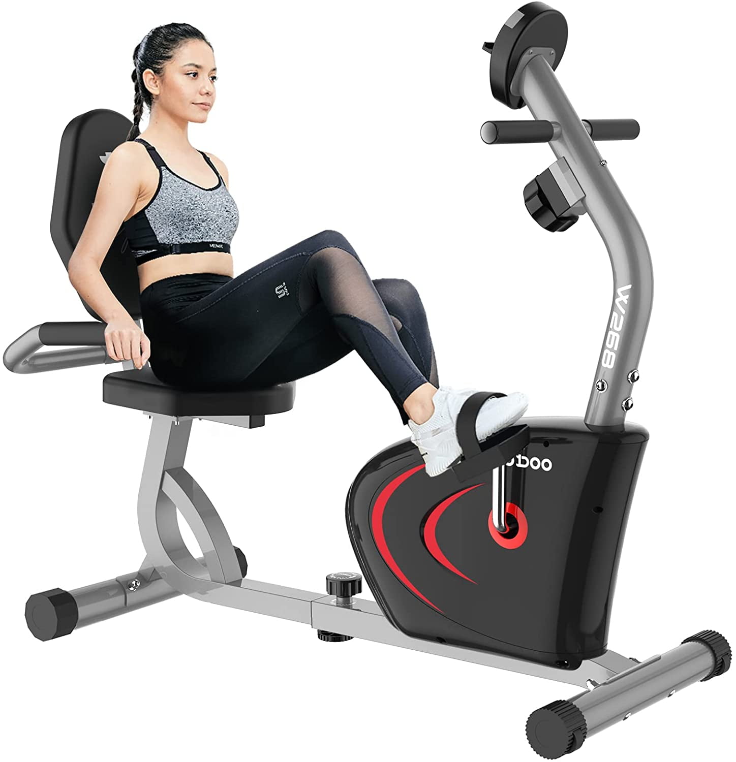 Pooboo Recumbent Exercise Bikes Sit Down Stationary Bicycle Magnetic ...