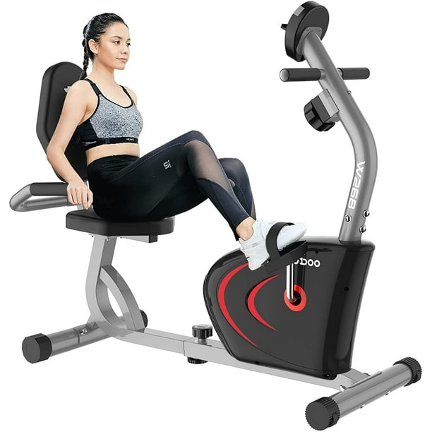 Pooboo Recumbent Exercise Bikes Sit Down Stationary Bicycle Magnetic ...