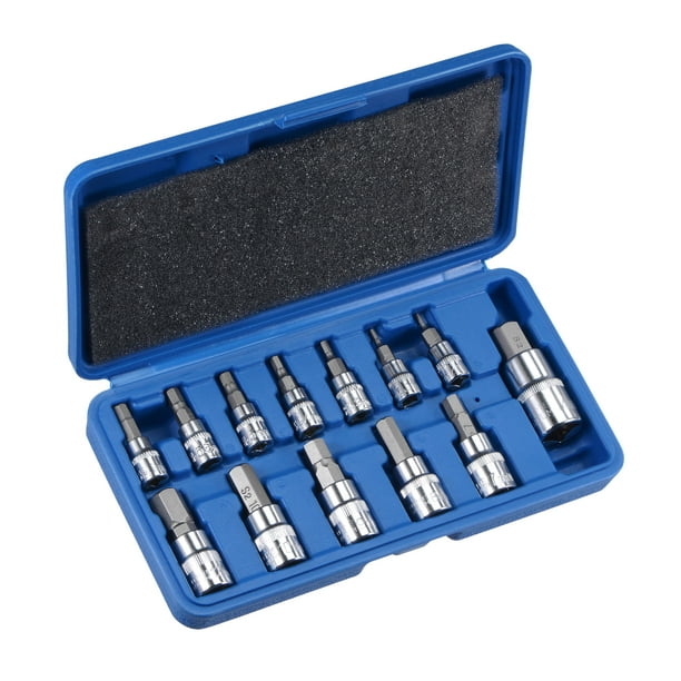 Uxcell H2 - H14 Hex Bit Socket Set, S2 Bits & CR-V Sockets (For Hand ...