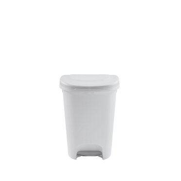 Hefty 10 gal Step On Lid Lock Plastic Kitchen Trash Can, Black ...