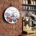 4th of July Round Metal Signs for Outside Patriotic Poppy Flowers Tin ...