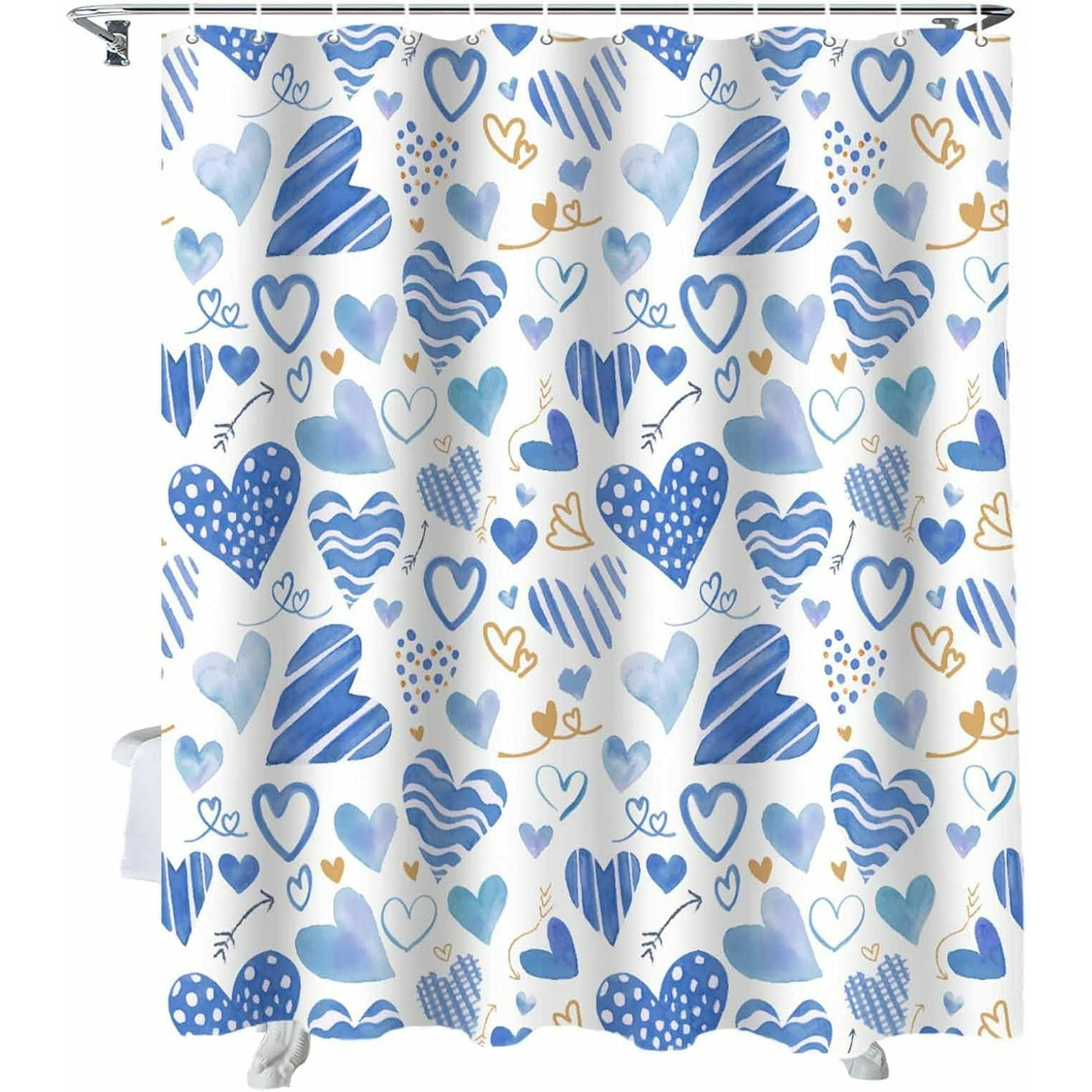Click here for 9qqyoqeh Valentines Day Shower Curtain Blue Love B... prices