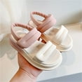 AUDeals Girls Open Toe Sandals Color Block Padded Strap Platform Sole ...