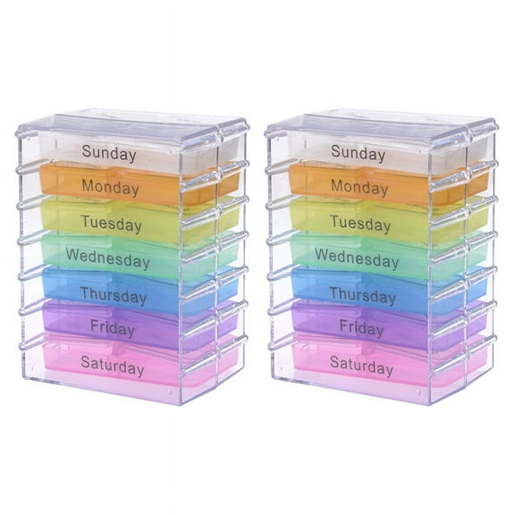 Pill Thing 7-Day Weekly Pill Box Organizer Case, Secure Small Travel ...