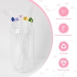 Colored Clouds Glass Straws with 2 Cleaning Brushes - Reusable, Eco ...