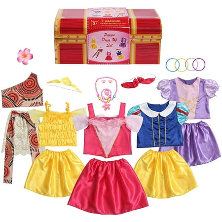 IGUOHAO Girls Princess Costume Dress up Trunk for Kids Ages 3-6 Years 3 ...