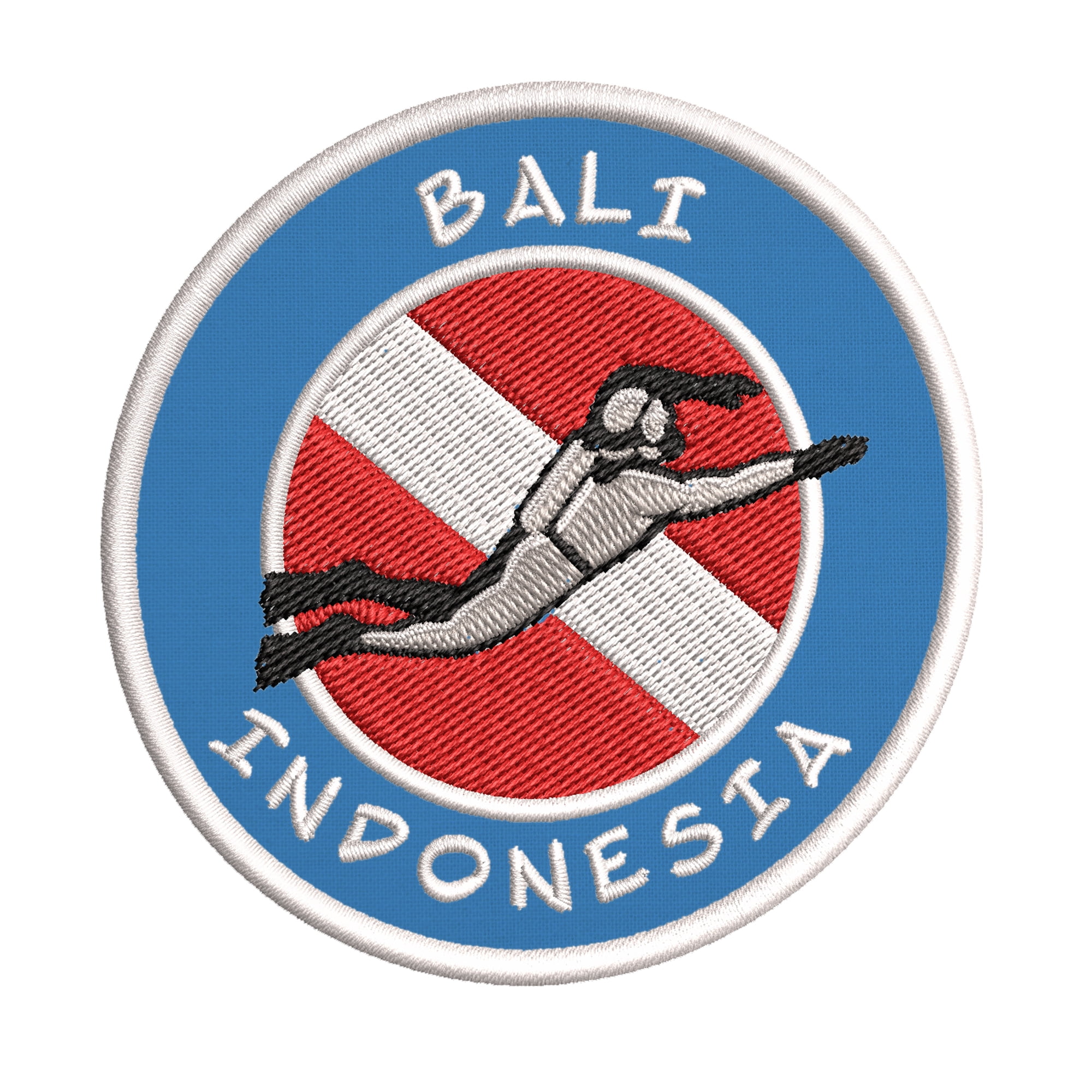 Bali, Indonesia Scuba Diver Flag 3.5 Inch Iron Or Sew On Embroidered ...