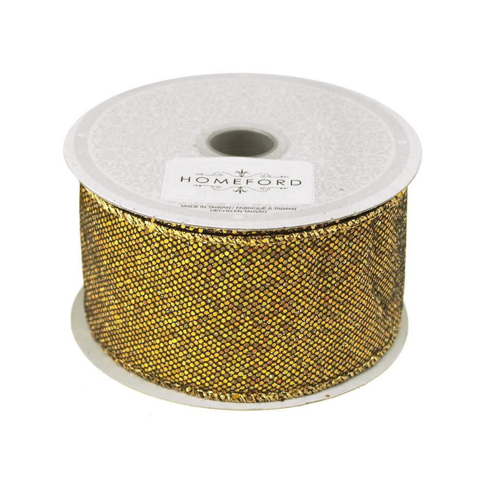 Metallic Disco Bling Christmas Ribbon, 2-Inch, 10 Yards. Gold - Walmart.com