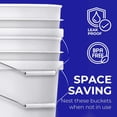 3.5–5 Gallon White Bucket with Lid | Food-Grade | 90-Mil Ultra-Durable ...