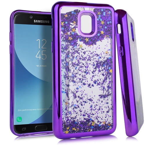 Samsung J7 2018 J737 Chrome Glitter Motion Case Purple - Walmart.com