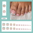 24 count Colorful Tip Press Toenails Short Square Nails with Colorful ...