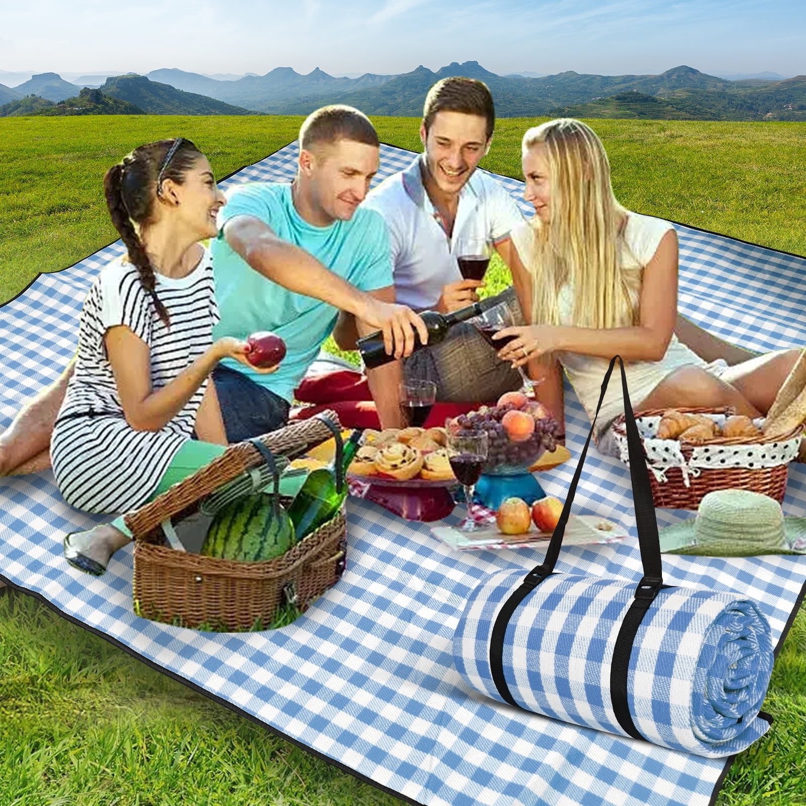 Lychee Outdoor Picnic Blanket, Portable Large Waterproof Outdoor Picnic ...