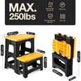 Folding 2 Step Stools,8" & 17" Dual Heights,Foldable Step Stool for and ...