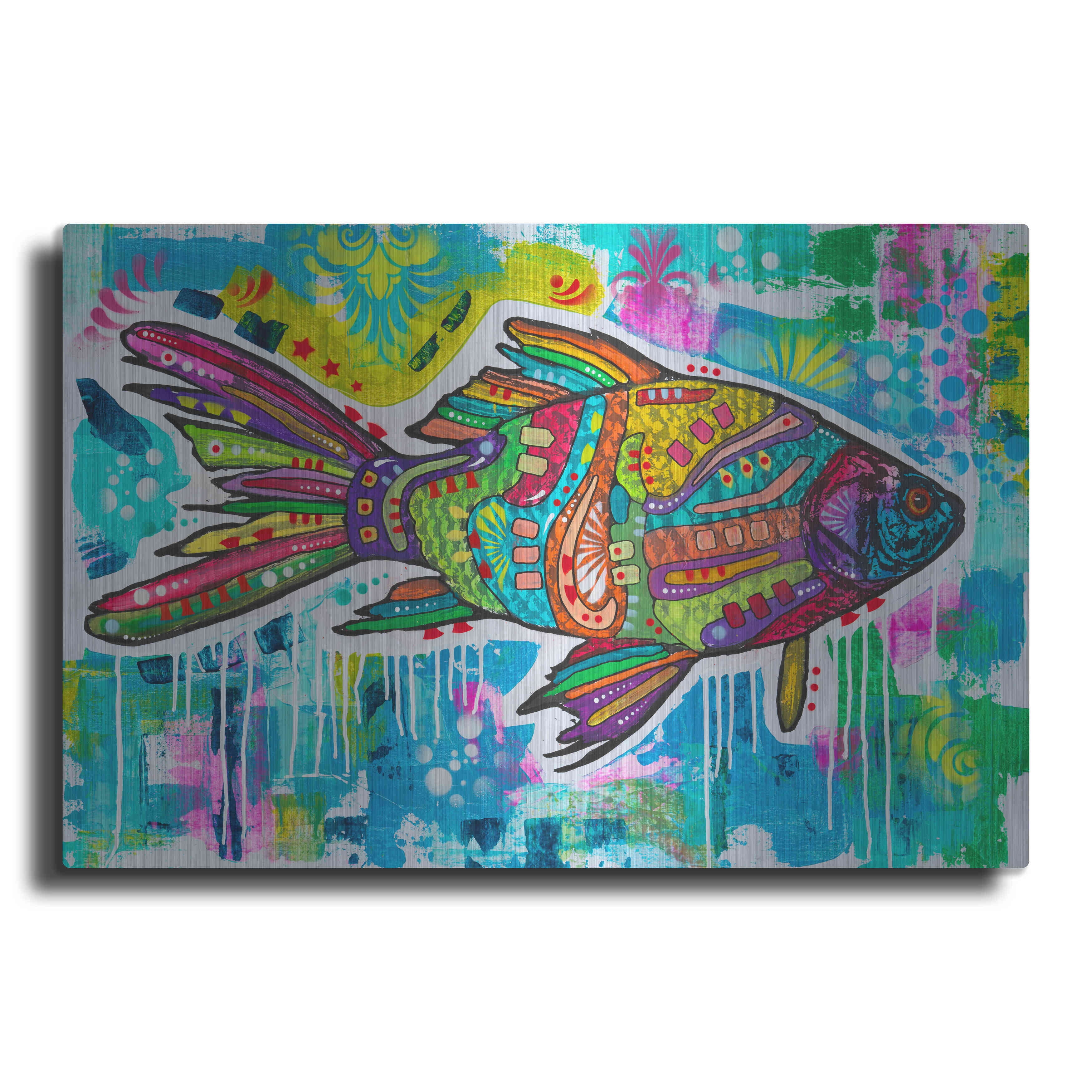 Luxe Metal Art 'Electric Goldfish' by Dean Russo, Metal Wall Art, 16 ...