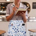 Blue Leaf Half Waist Apron Gradient Abstract Plants Watercolor Leaves ...