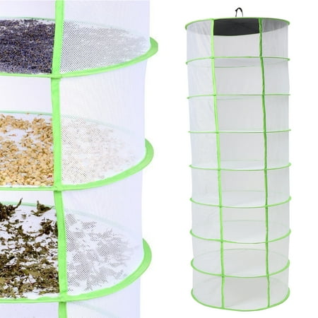 Herb Drying Mesh Cloth Plant Collapsible Net 8 Layer Hanging Rack Shelf ...